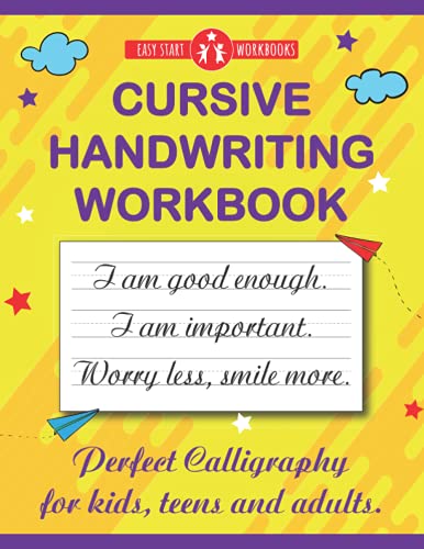 Cursive Handwriting Workbook. Perfect Calligraphy For Kids, Teens And ...