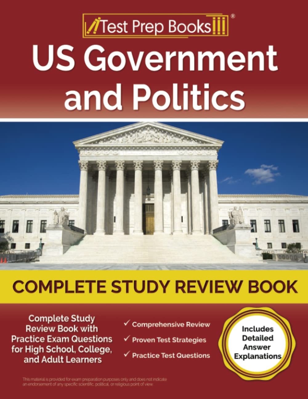 US Government and Politics Complete Study Review Book with Practice ...