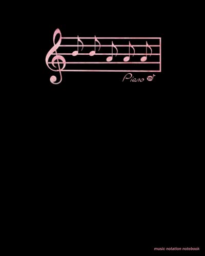 PIANO Music Notation Notebook Manuscript Paper Staff Score Sheet Music ...