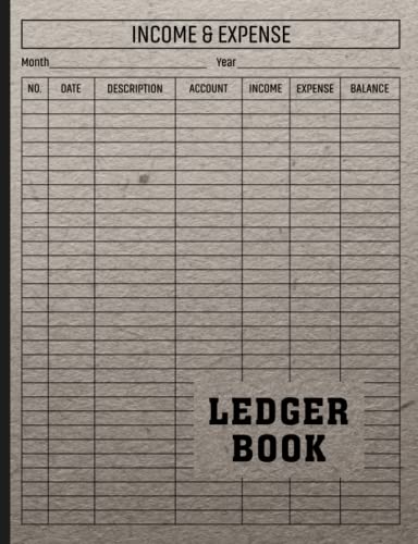 Accounting Ledger Book: Simple Income and Expense Log Book For Small ...