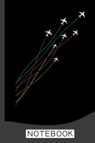 Pilot Colorful Flying Commercial Airplanes Aeroplanes Notebook ...