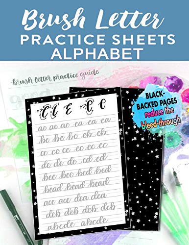 Brush Letter Alphabet Practice Sheets: Calligraphy Lettering Workbook ...