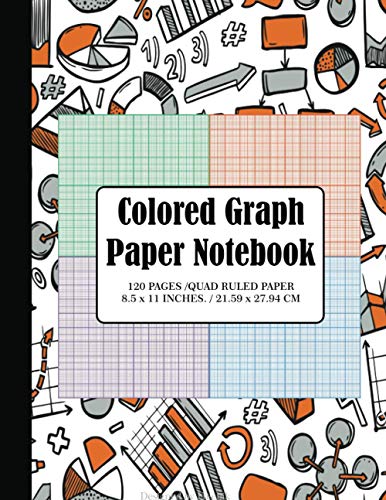 Colored Graph Paper Notebook: Large Simple Colored Graph Paper Journal ...