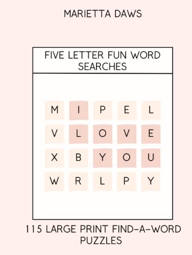 Five Letter Fun Word Searches: 115 Large Print Find-a-Word Puzzles by ...