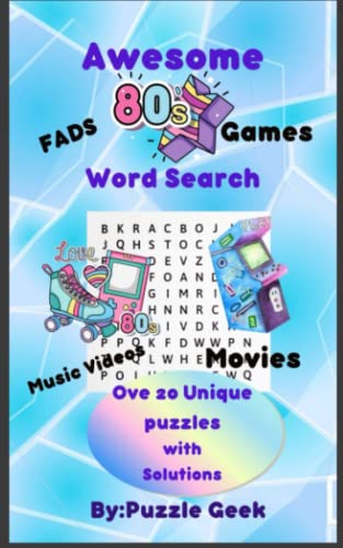 Awesome 80s Word Search for Adults: 80s fads, Games, Movies, Music ...