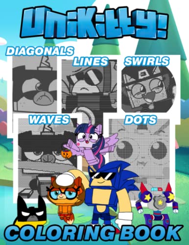 Unikitty Dots Lines Waves Swirls Diagonals Coloring Book: Color To ...