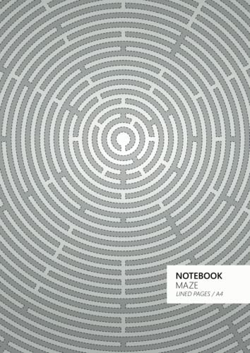 Maze Notebook (A4): (Grey Edition) Fun Notebook 192 lined pages by ...