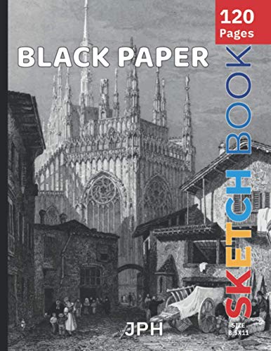 Black paper sketchbook: (SIZE 8.5 X 11) (120 PAGES):: black drawing ...