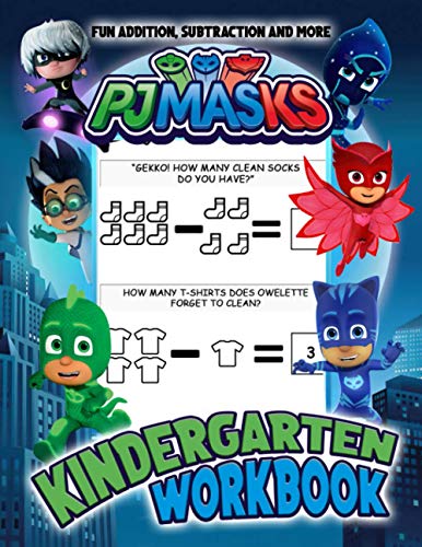 PJ Masks Kindergarten WorkBook: Math Learning Is Fun With Pj Masks ...