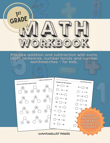 1st Grade Math Workbook: Practice addition and subtraction with sums ...