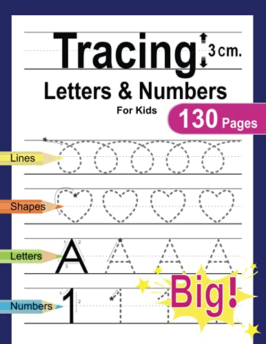 Tracing Letters and Numbers for kids: 130 page handwriting practice ...