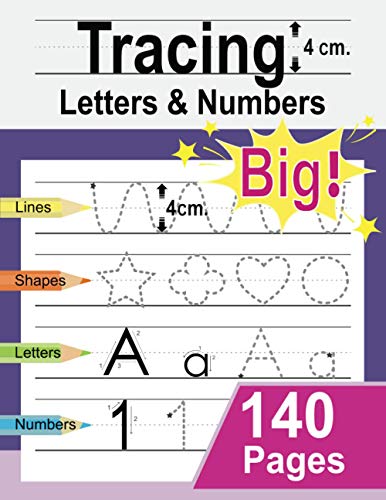 Tracing letters and numbers: 140 page, Big letter tracing for ...