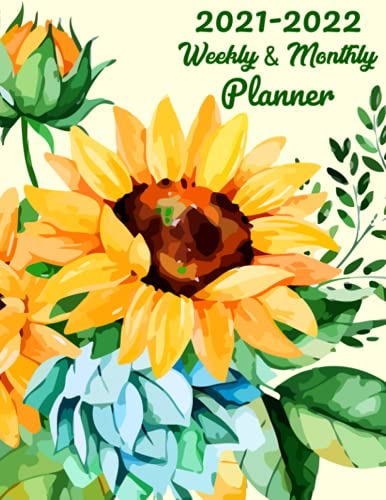 Sunflower Monthly & Weekly Planner 2021-2022: Jan 2021-22 Academic ...