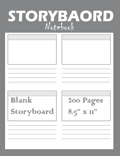 Storyboard Notebook: storyboard sketchbook, 200 storytelling layouts ...