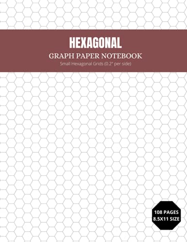 Hexagonal Graph Paper Notebook: Small (.2" per side) Hexagon Grid/Graph ...