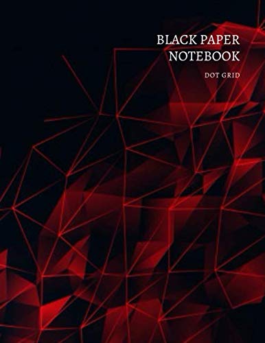 Black Paper Notebook Dot Grid: Black background with red glowing low ...