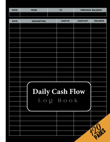 Daily Cash Flow Log Book: Large Daily Cash Book and Financial Record ...