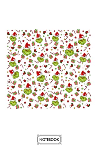 Grinch Pattern Notebook: 6x9 120 Pages, Journal, Planner, Diary, Lined ...