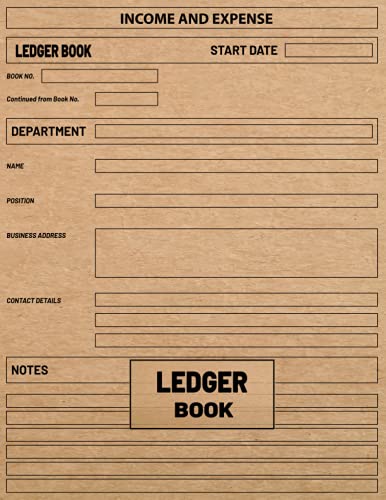 Ledger Book: Ledger Book for Small Business Bookkeeping Record Log Book ...