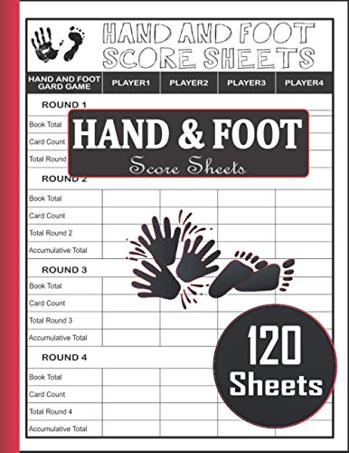 Hand and Foot Score Sheets: 120 Large Hand and Foot Score Pad for ...
