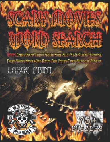 Scary Movies Word Search: Genres: Zombies, Undead, Thriller, Slasher ...