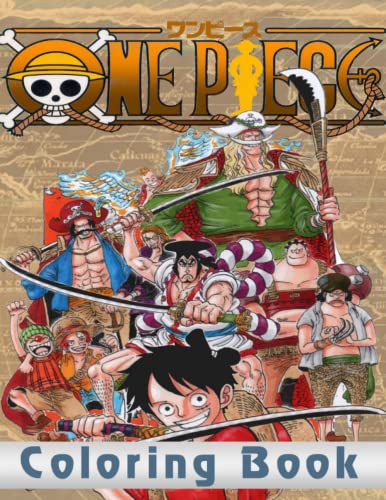One Pĭece Coloring Book: Amazing One Piece Character Outlines For Color ...