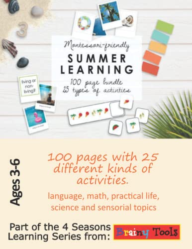 Montessori friendly Summer Learning 100 pages, 25 types of activities ...