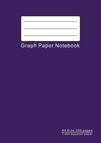 Graph Paper Notebook: purple| A4 7mm 200 pages|maths exercise books ...