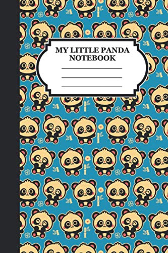 My Little Panda Notebook: Cute Kawaii Blue Panda Wide Lined Composition ...