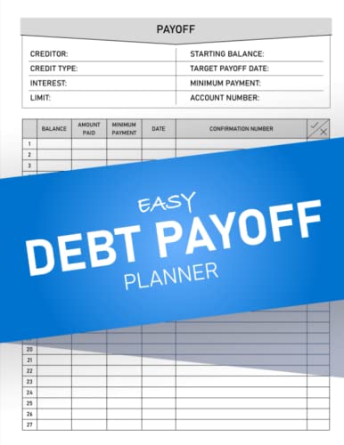 Easy Debt Payoff Planner - a Simple way to Manage Your Finances: Budget ...