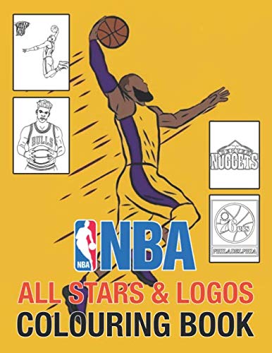 NBA All Stars and Logos Colouring Book: 60 beautiful illustrations of ...