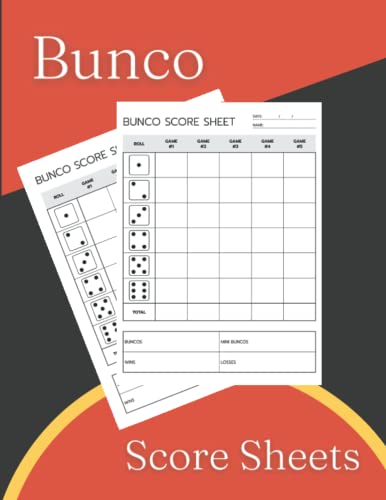 Bunco Score Sheets: 120 Score Pads For Bunco Dice Game, Score Keeping ...