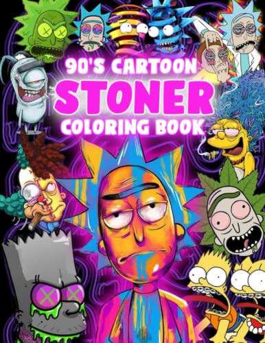 90's Cartoon Stoner Coloring Book: A Wonderful Book With Psychedelic ...