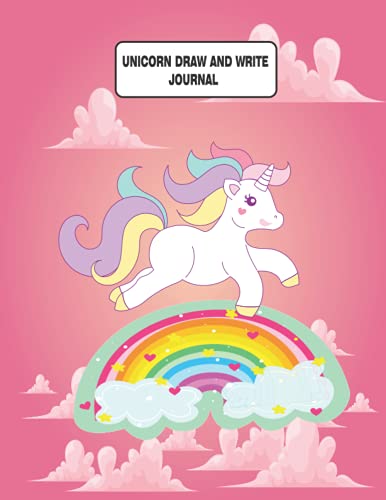 Unicorn Draw and Write Journal: Cute Unicorn Primary Composition ,primary story sketchbook. Half ...