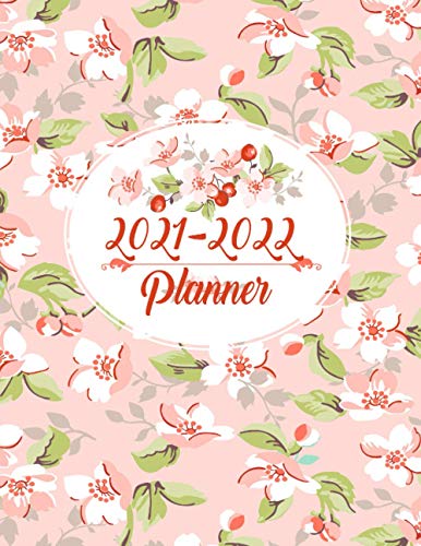 2021-2022 Planner: Pink White Flowers Monthly Calendar 2021 and 2022 ...