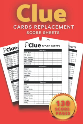 Clue Cards Replacement: Score Sheets Refills for Clue Board Game ...