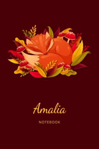 Amalia:Personalised Fox Name Notebook for Women Girls: Custom Name ...