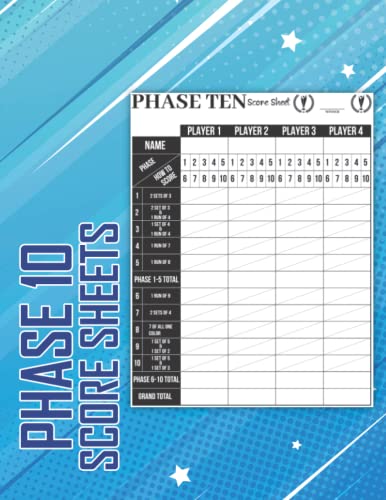 Phase 10 Score Sheets: 130 Pages Phase Ten Score Cards and Pads by P ...