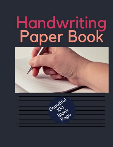 Handwriting Paper Book: Preschool Kindergarten Handwriting Paper Pages ...