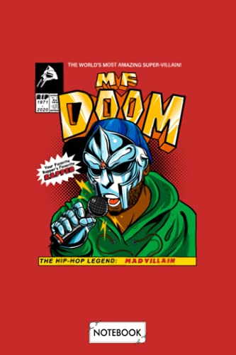 Mf Doom Comic Cover Tribute A62922 Notebook: Matte Finish Cover, 6x9 ...