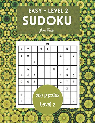 200 Sudoku Puzzles Easy Level 2: Brain Games For Adults, 9x9 Large ...