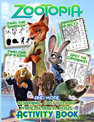 Zootopia Activity Book: Premium Unofficial Maze, Find Shadow, Coloring ...