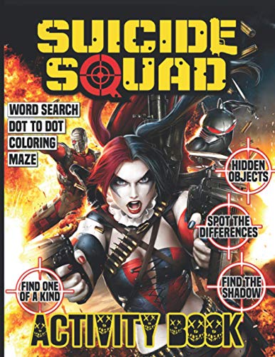 Suicide Squad Activity Book: Spot Differences, Coloring, Maze, Find ...