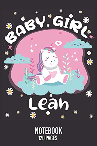 Baby Girl Leah: Cute Unicorn Notebook Journal for Girls / Lined Journal ...