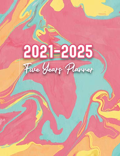 2021-2025 Five Years Planner: 60-Month Spread View Dated Calendar, Nice ...