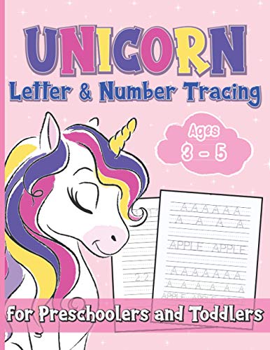 Unicorn Letter & Number Tracing For Preschoolers and Toddlers ...