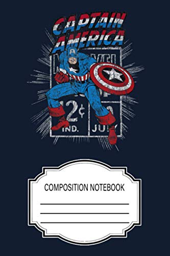 Marvel Captain America Avengers Comic Cent Graphic Notebook: 120 Wide ...