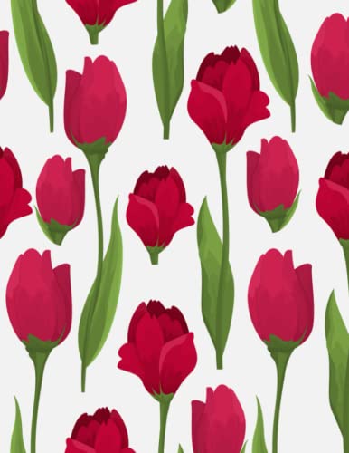 Smell The Red Roses Journal: 8.5” x 11” 120 Page Lined Journal, Tracker ...