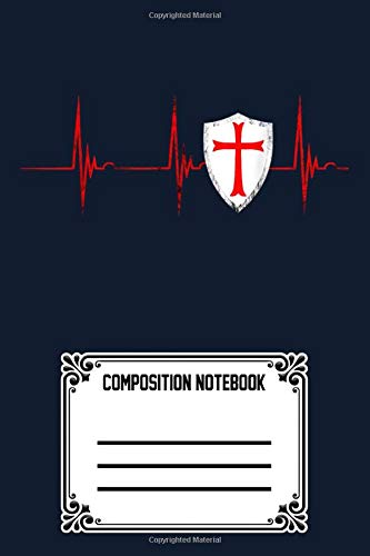 Crusader Heartbeat Ekg Pulse Knights Templar Warrior Shield Notebook ...