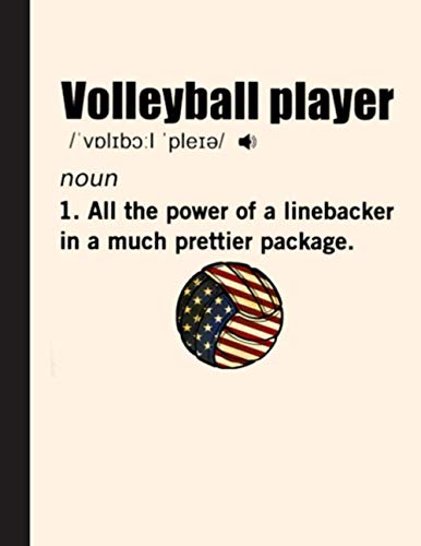 Volleyball Player Definition Notebook: Volleyball College Ruled Lined ...